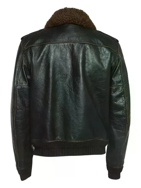 Saint Laurent Pre-owned 2023 Logo-patch Leather Jacket