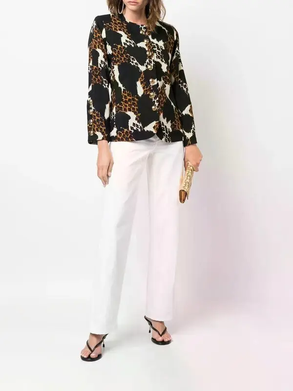 Saint Laurent 1980s Animal Print Single-breasted Jacket