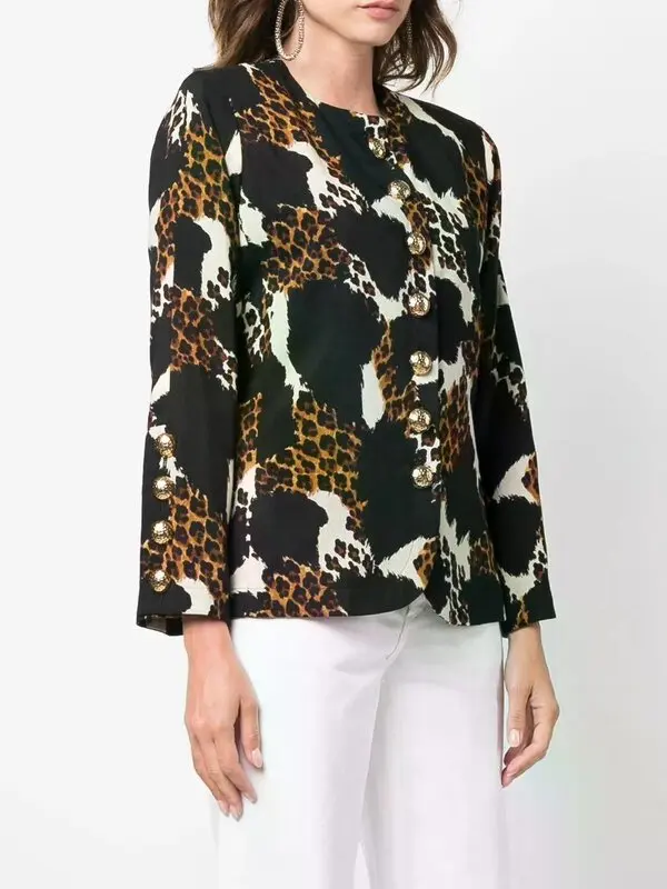Saint Laurent 1980s Animal Print Single-breasted Jacket