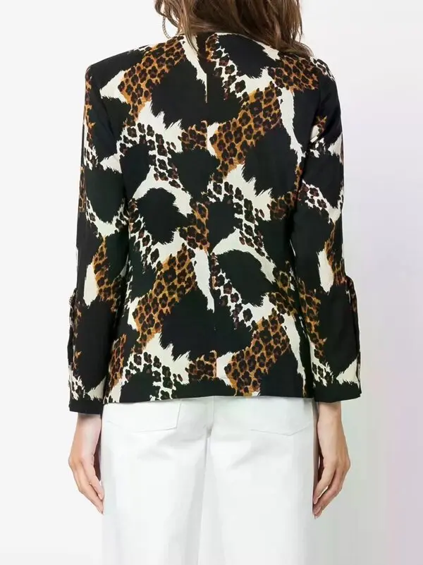 Saint Laurent 1980s Animal Print Single-breasted Jacket