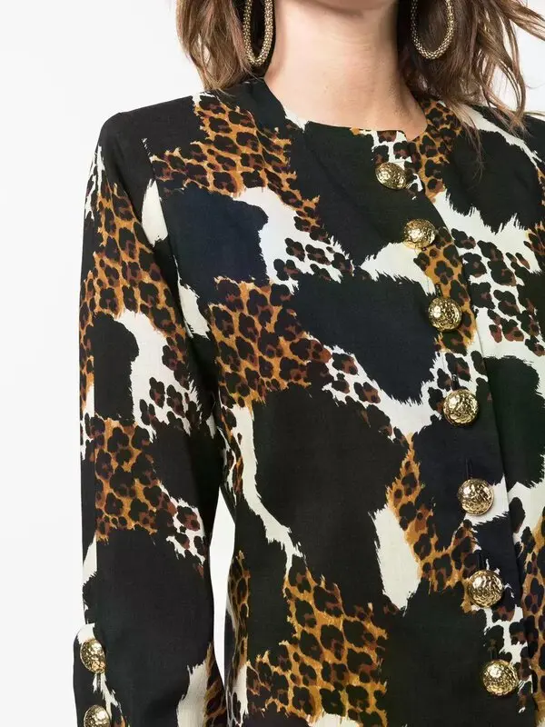 Saint Laurent 1980s Animal Print Single-breasted Jacket