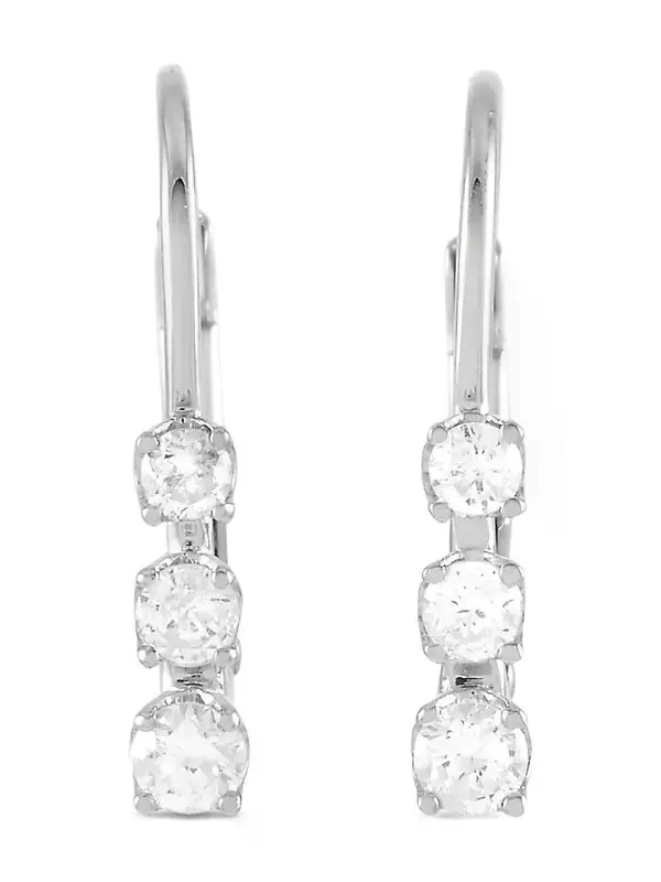 LB EXCLUSIVE 14k White Gold Diamond Drop Earrings - Silver