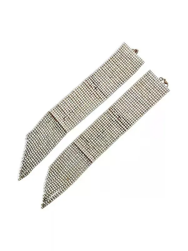 JENNIFER GIBSON JEWELLERY 2000s Rhinestone Tassel Cuffs - Silver