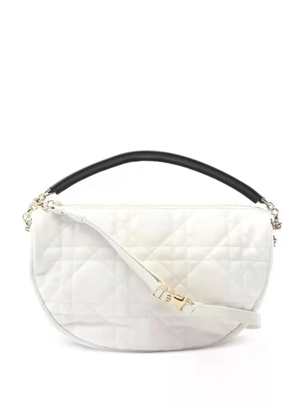Dior 2010s Medium Vibe Cannage Shoulder Bag - White