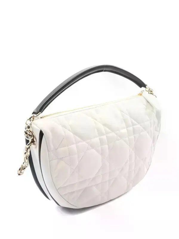 Dior 2010s Medium Vibe Cannage Shoulder Bag - White