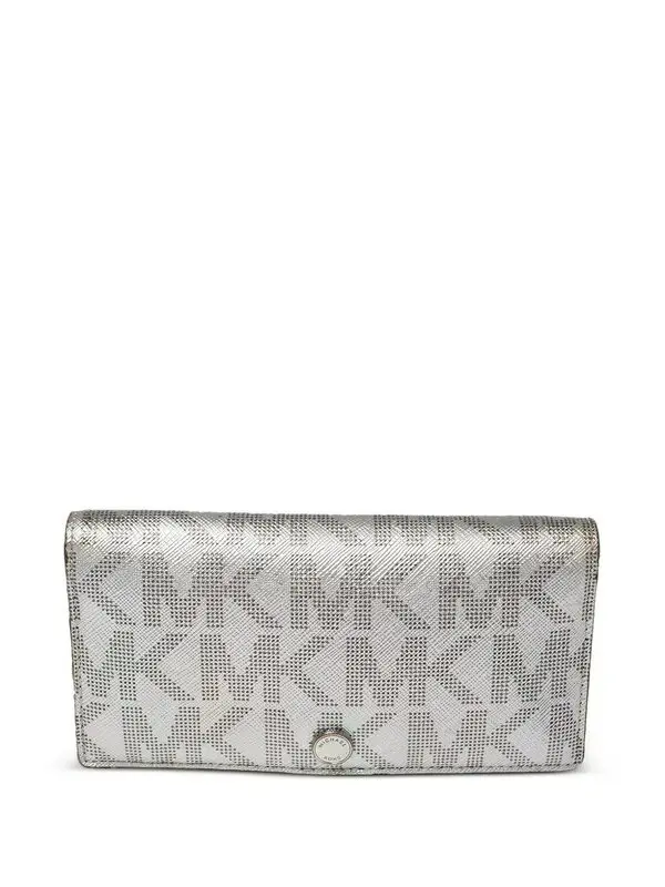 Michael Kors Logo-printed Metallic Wallet - Silver