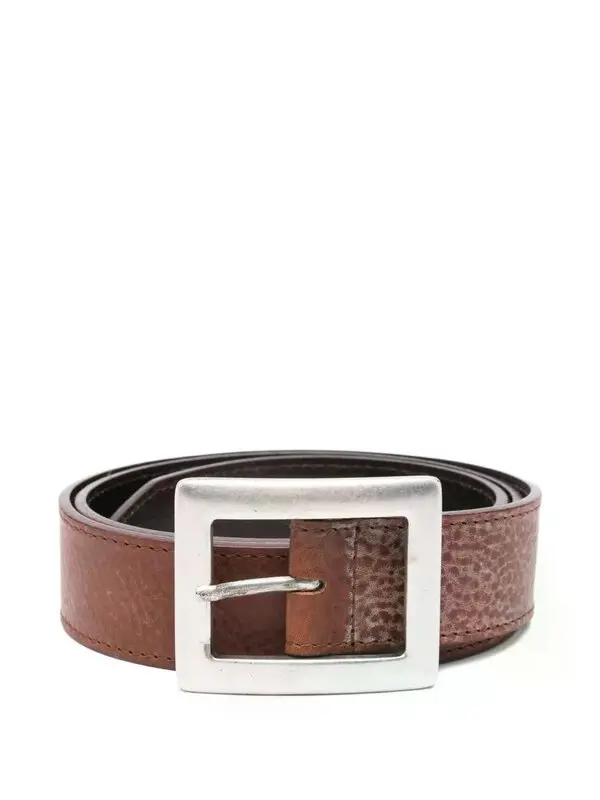 ROMEO GIGLI 1990s Square Buckle Belt - Brown