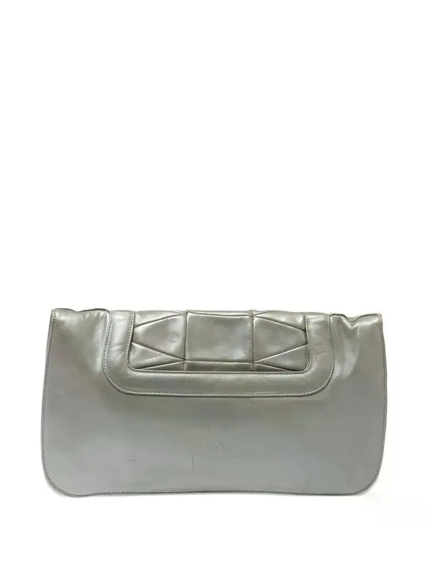 FERRAGAMO Leather Pleated Clutch Bag