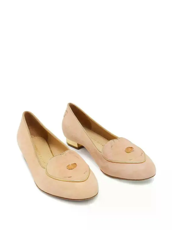 CHARLOTTE OLYMPIA Suede Flat Pumps