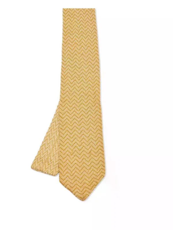 Ermenegildo Zegna Chevron-knit Tie - Yellow