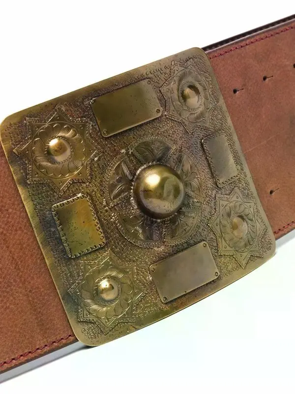 Gianfranco Ferre Studded Buckle Leather Belt