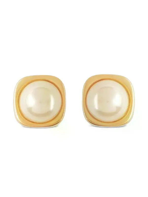 SUSAN CAPLAN 1980s Faux-pearl Earrings - Gold