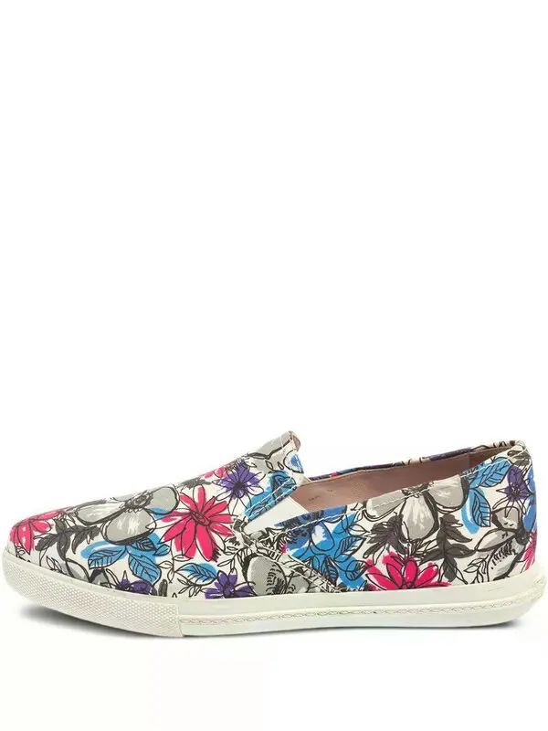 Miu Miu Floral-print Slip-on Sneakers