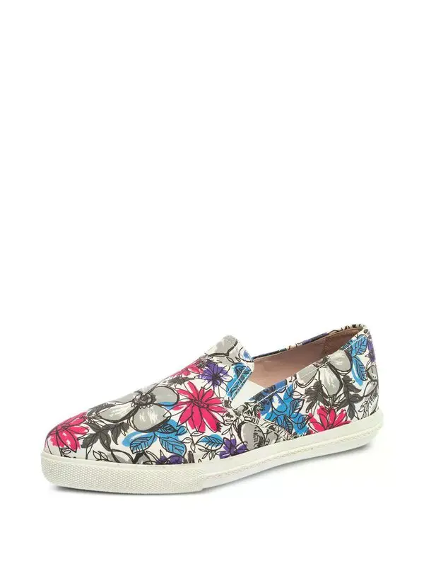 Miu Miu Floral-print Slip-on Sneakers