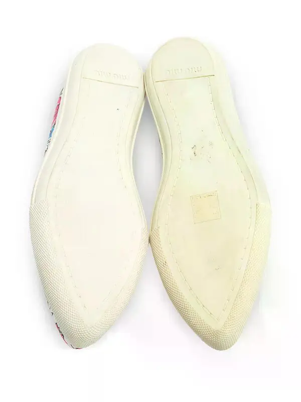 Miu Miu Floral-print Slip-on Sneakers