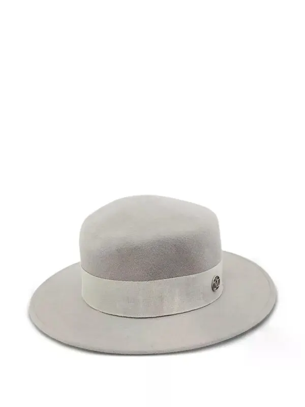 MAISON MICHEL Flat-top Brim Hat - Grey