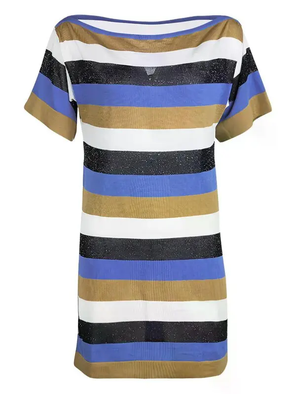 Missoni Striped Cotton-blend T-shirt - Blue