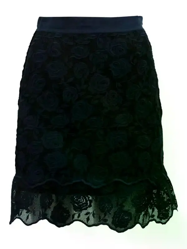 Sandro Rose-pattern Lace Mini Skirt