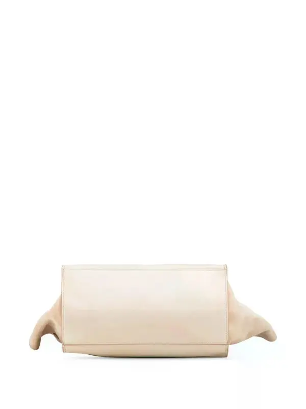 Celine 2012 Bicolor Calfskin And Suede Trapeze Satchel - Brown