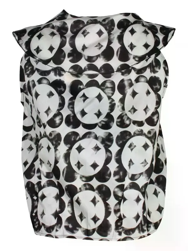 Saint Laurent Geometric-print Sleeveless Top