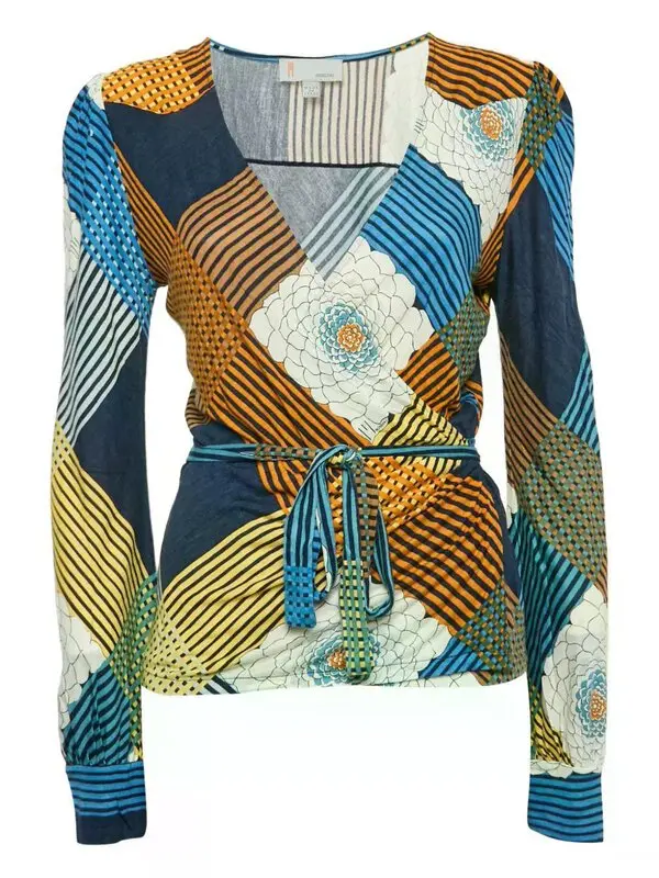 Missoni Patterned Wrap Top - Orange