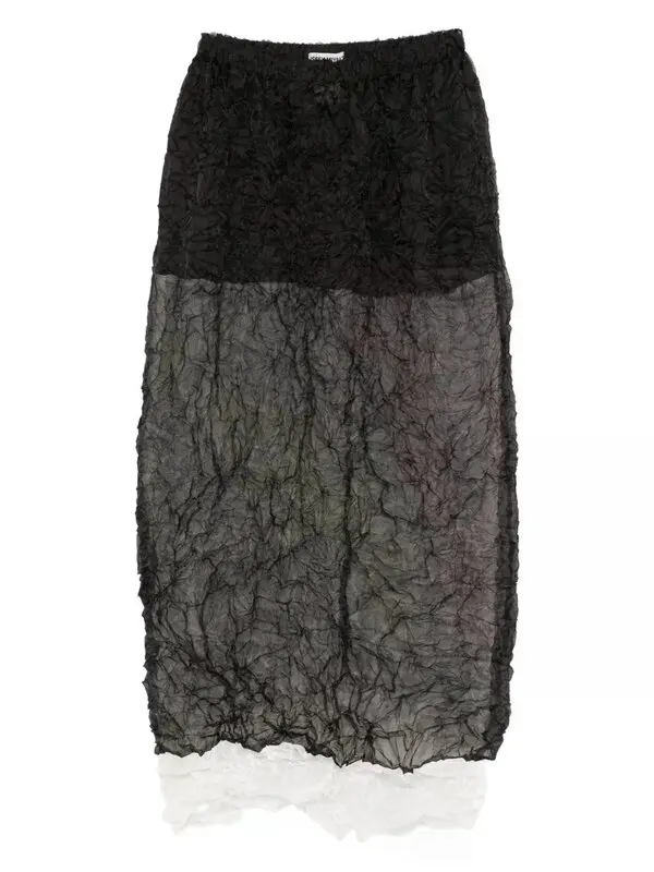 Issey Miyake 2010s Crease-effect Midi Skirt