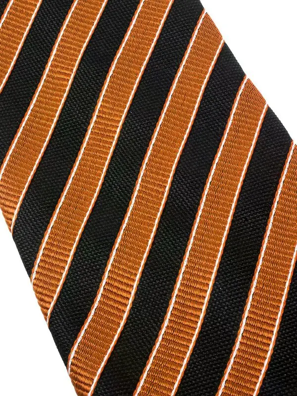 Giorgio Armani Diagonal-stripe Silk Tie - Orange