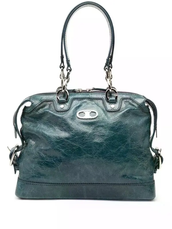Celine 2008 Crinkled Patent Macadam Shoulder Bag