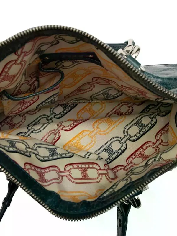 Celine 2008 Crinkled Patent Macadam Shoulder Bag