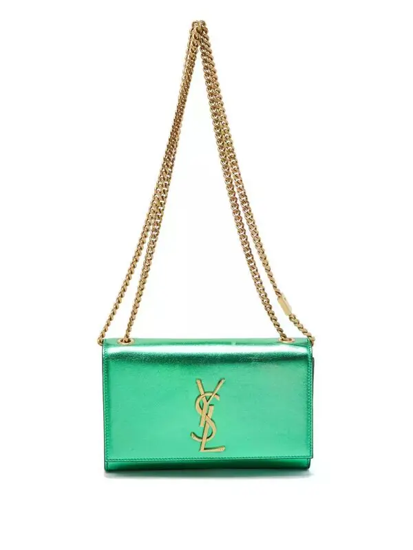 Saint Laurent Leather Wallet On Chain - Green