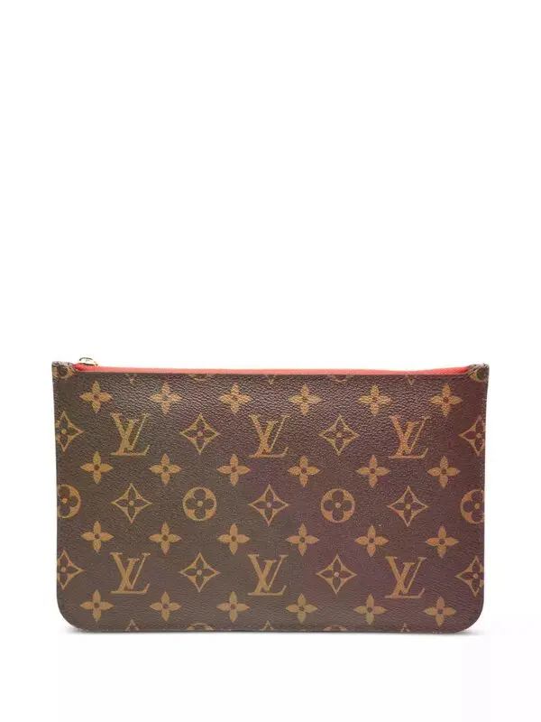 LOUIS VUITTON Monogram Neverfull Pouch 1990-2025 - Brown