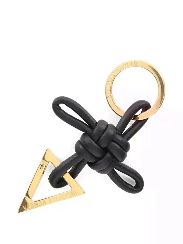 Bottega Veneta 2020s Triangle-knot Leather Keyring - Black