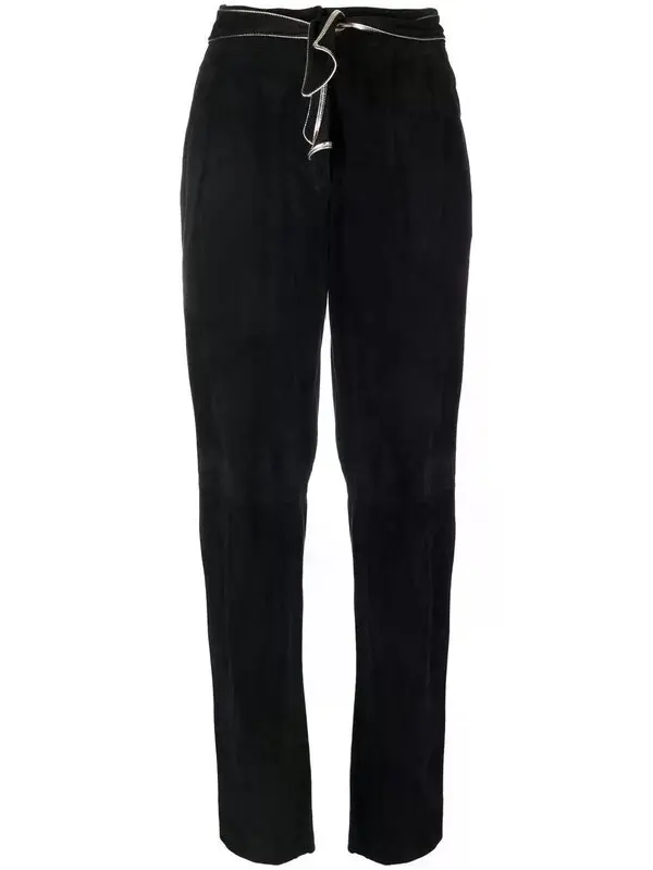 Versace 1970s Tie-waist Leather Trousers