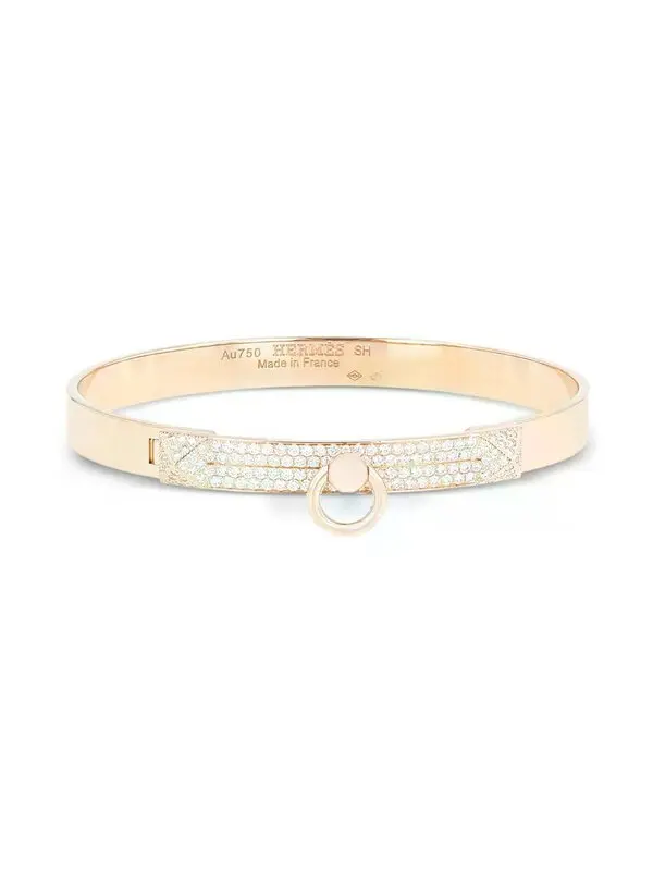 Hermès 18kt Rose Gold Collier De Chien Diamond Bracelet - Pink