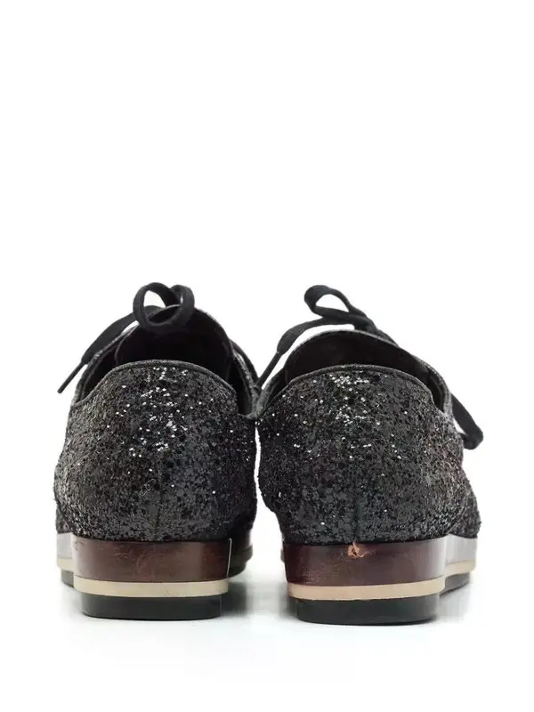 Miu Miu Glitter-embellished Lace-up Shoes