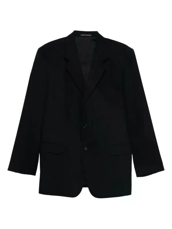 Yohji Yamamoto 1990s Buttoned Wool Jacket - Blue