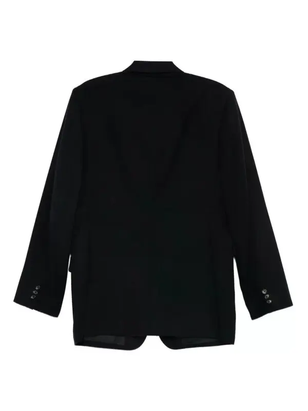 Yohji Yamamoto 1990s Buttoned Wool Jacket - Blue