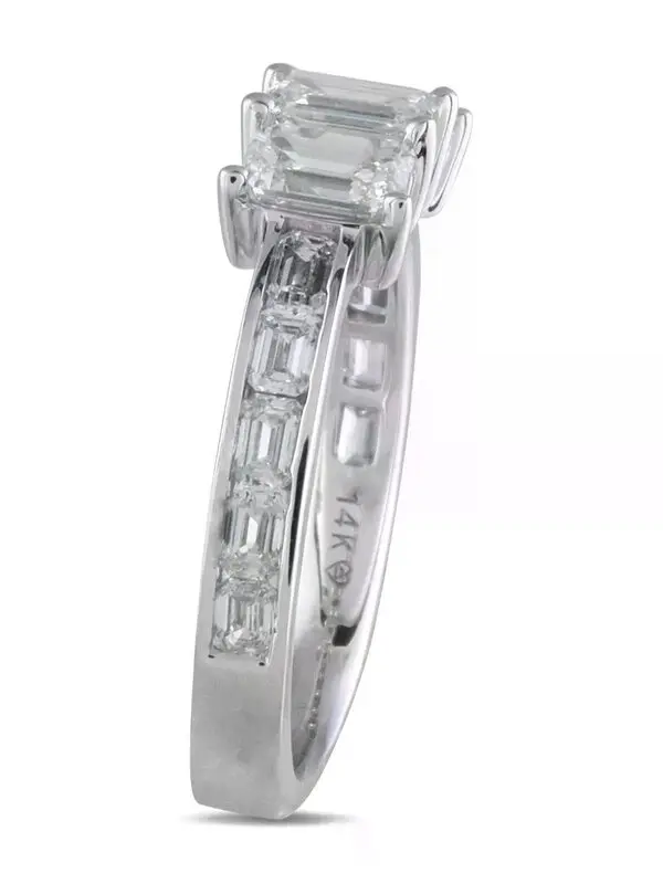 LB EXCLUSIVE 14k White Gold Emerald Cut Diamond Ring