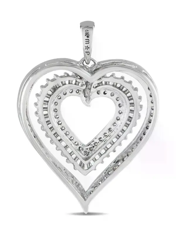 LB EXCLUSIVE 14k White Gold Diamond Heart Pendant - Silver