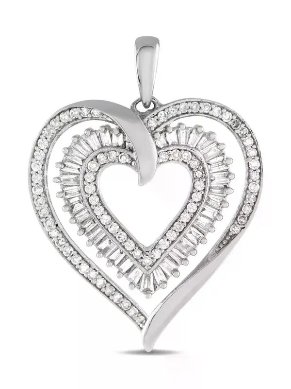 LB EXCLUSIVE 14k White Gold Diamond Heart Pendant