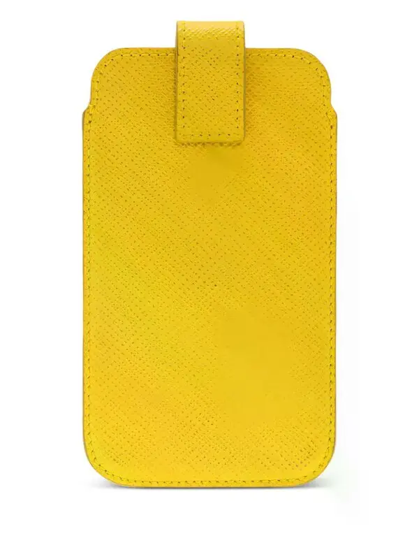 Smythson 2024 Leather Flap Phone Case - Yellow