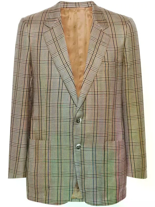 Dior 1970s Check-pattern Classic Blazer - Neutrals