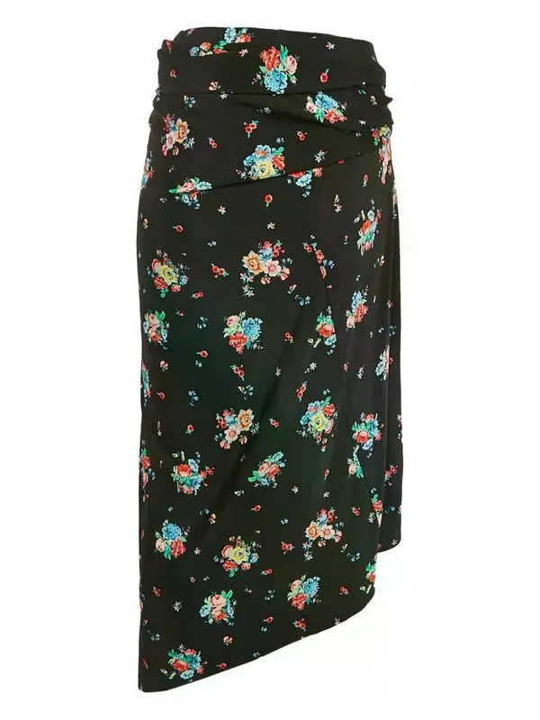 Rabanne Floral-print Asymmetric Skirt