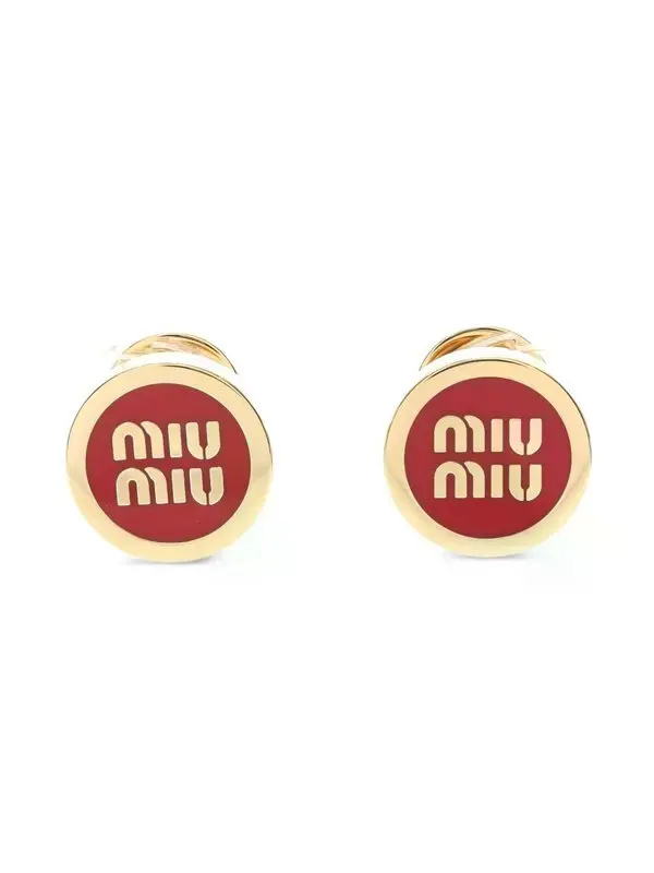 Miu Miu Enamel Earrings - Gold