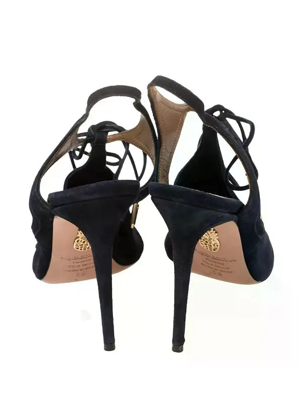 AQUAZZURA 100mm Suede Heeled Sandals - Blue