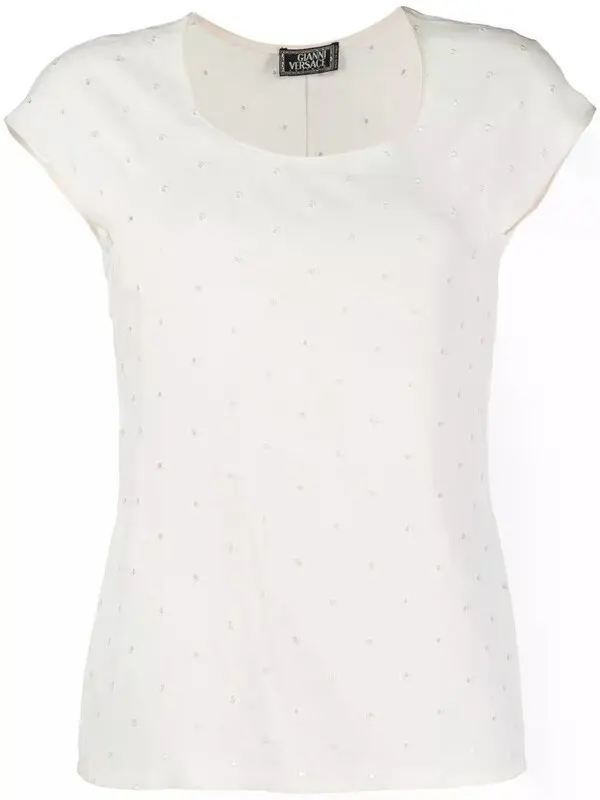 Versace Broderie Anglaise Short-sleeved Blouse