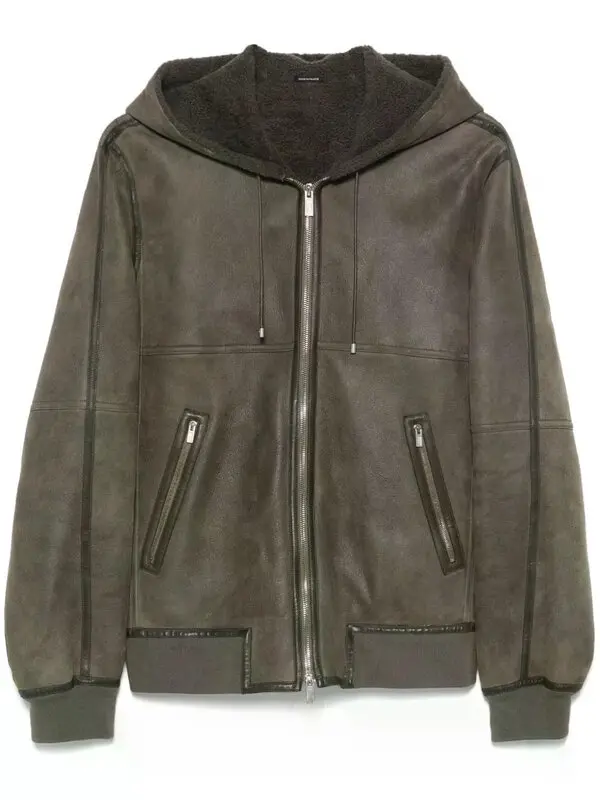Hermès 2010s Hooded Leather Jacket