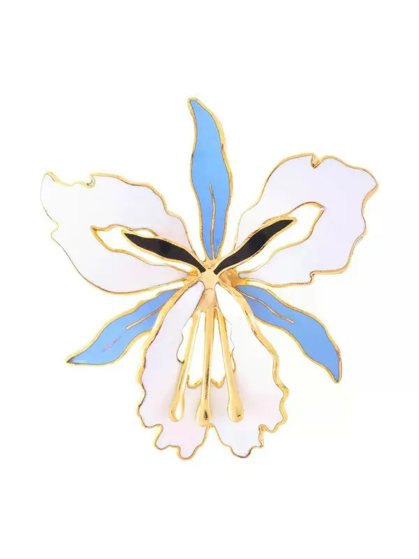 SUSAN CAPLAN 1980s Orchid Brooch - White