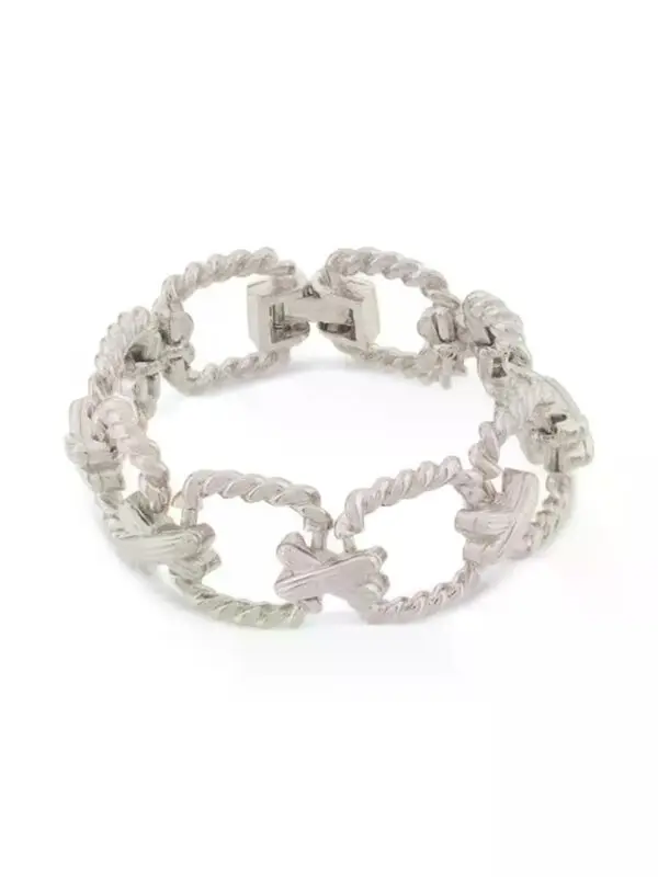Nina Ricci 1980s Square-link Bracelet - Silver