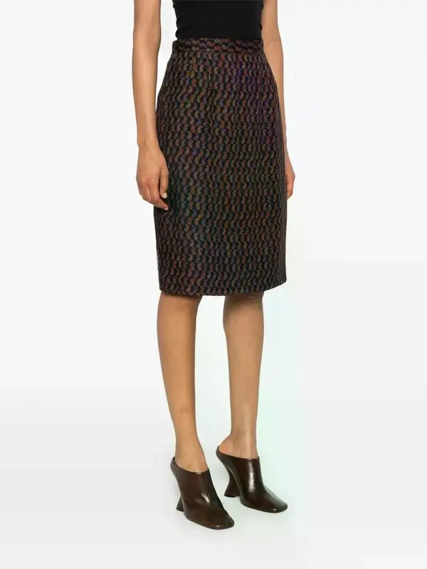 FERRAGAMO 1980s Cornucopia-print Midi Skirt